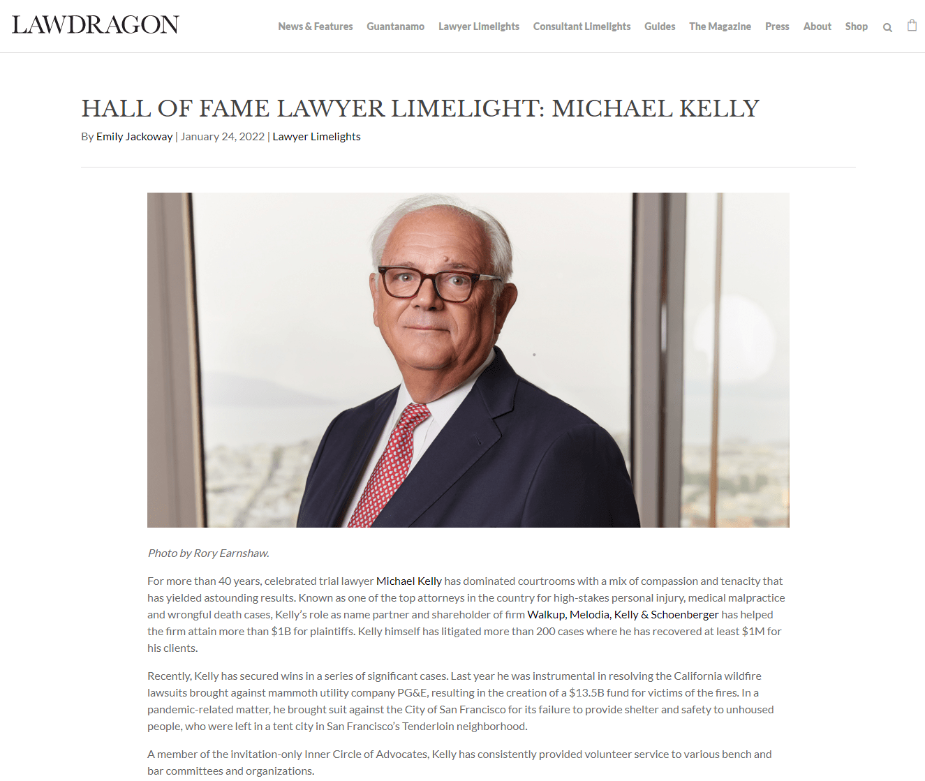 Walkup's Michael A. Kelly Featured in Law Dragon's Hall of Fame ...